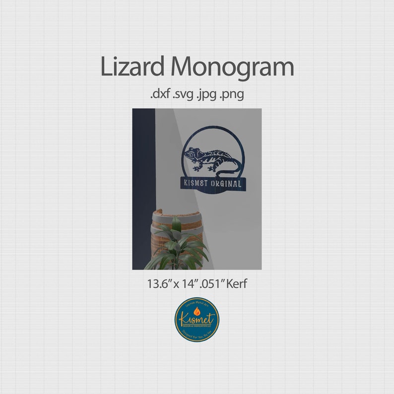 Monogram Lizard Dxf File for Cnc Plasma, Reptile, SVG Files, Kismet Cut ...