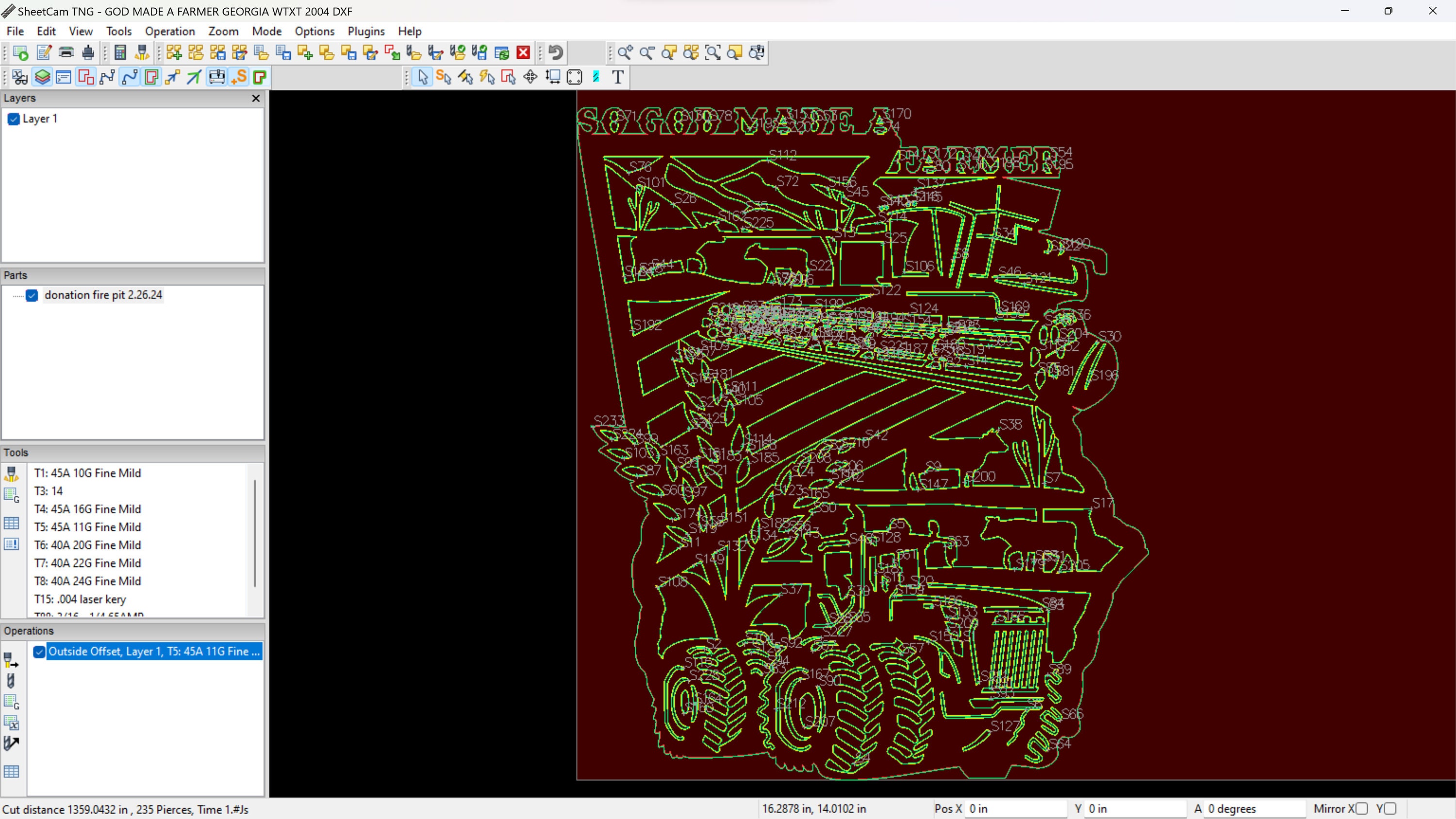 Georgia Sign Laser Cutting Files for Cnc, God Made a Farmer Sign Dxf ...