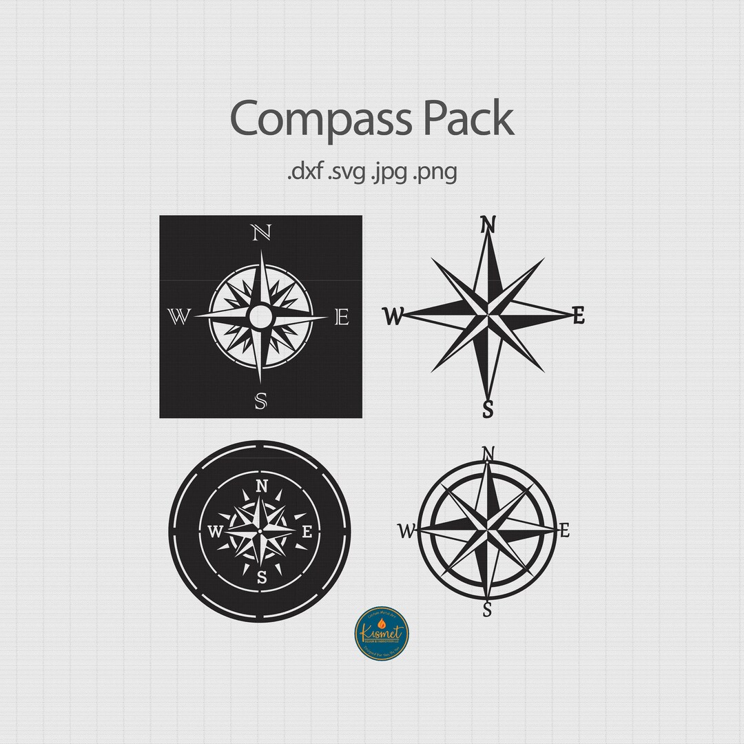 Compass Sign Dxf Bundle for Plasma, Adventure Sign Dxf Files for Laser ...