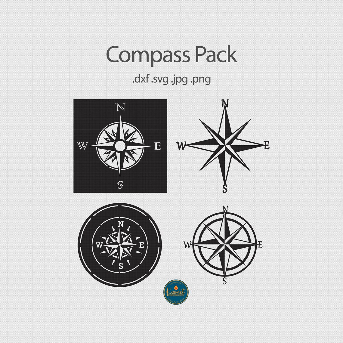 Compass Sign Dxf Bundle for Plasma, Adventure Sign Dxf Files for Laser ...