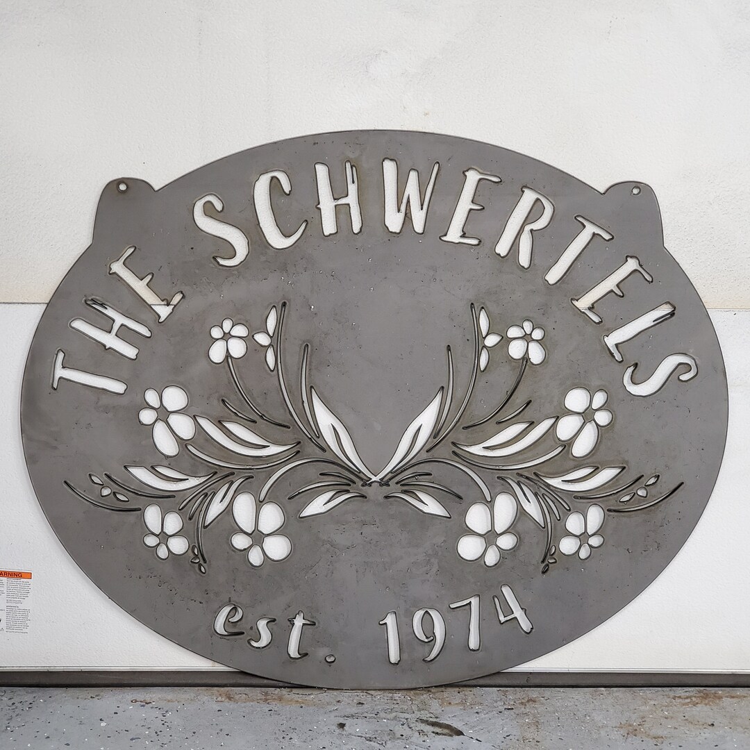 Personalized Floral Sign DXF CNC Plasma, Garden Sign SVG, Laser Cut ...