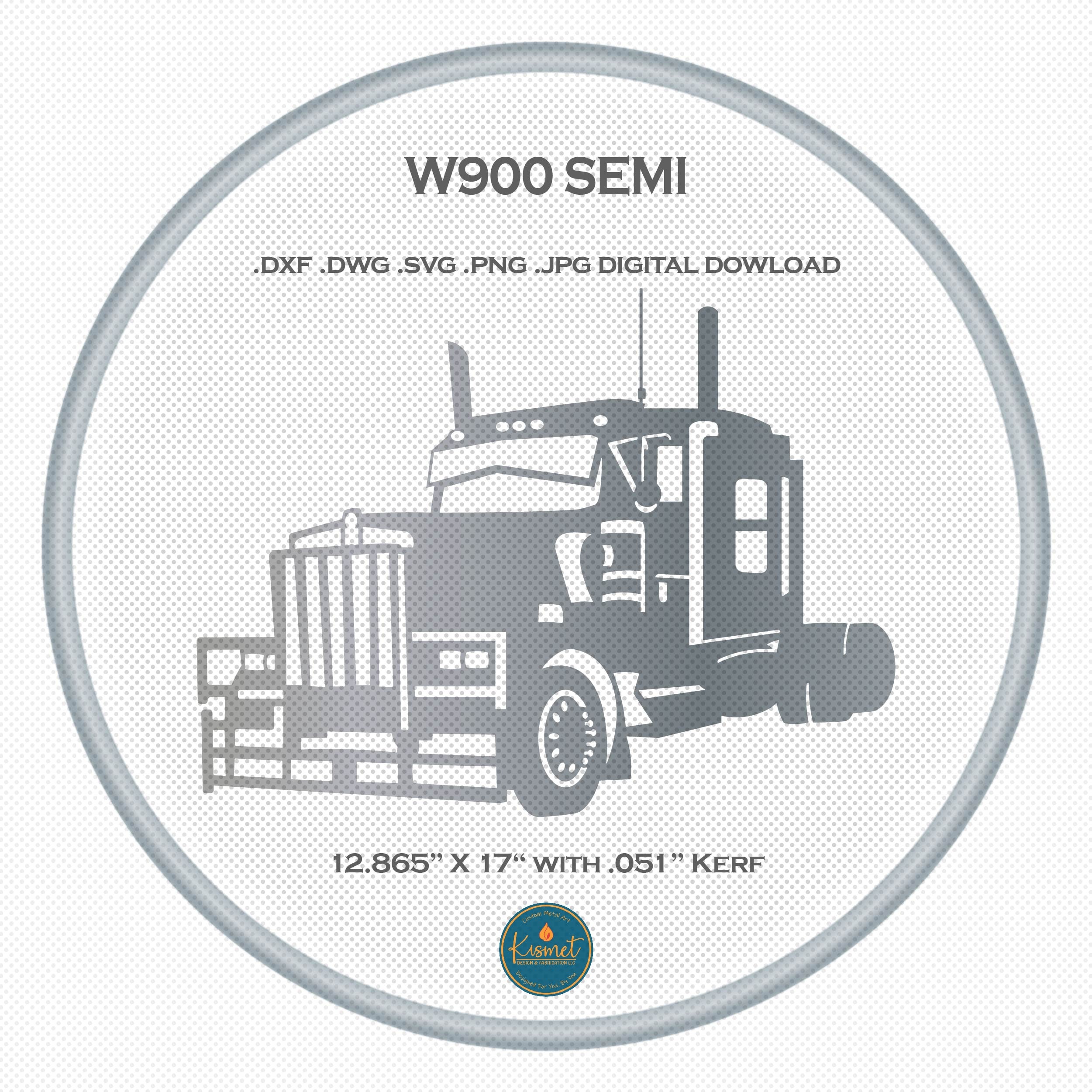 Semi Truck Dxf File for Cnc Plasma, Semi Tractor Svg Files for Laser ...