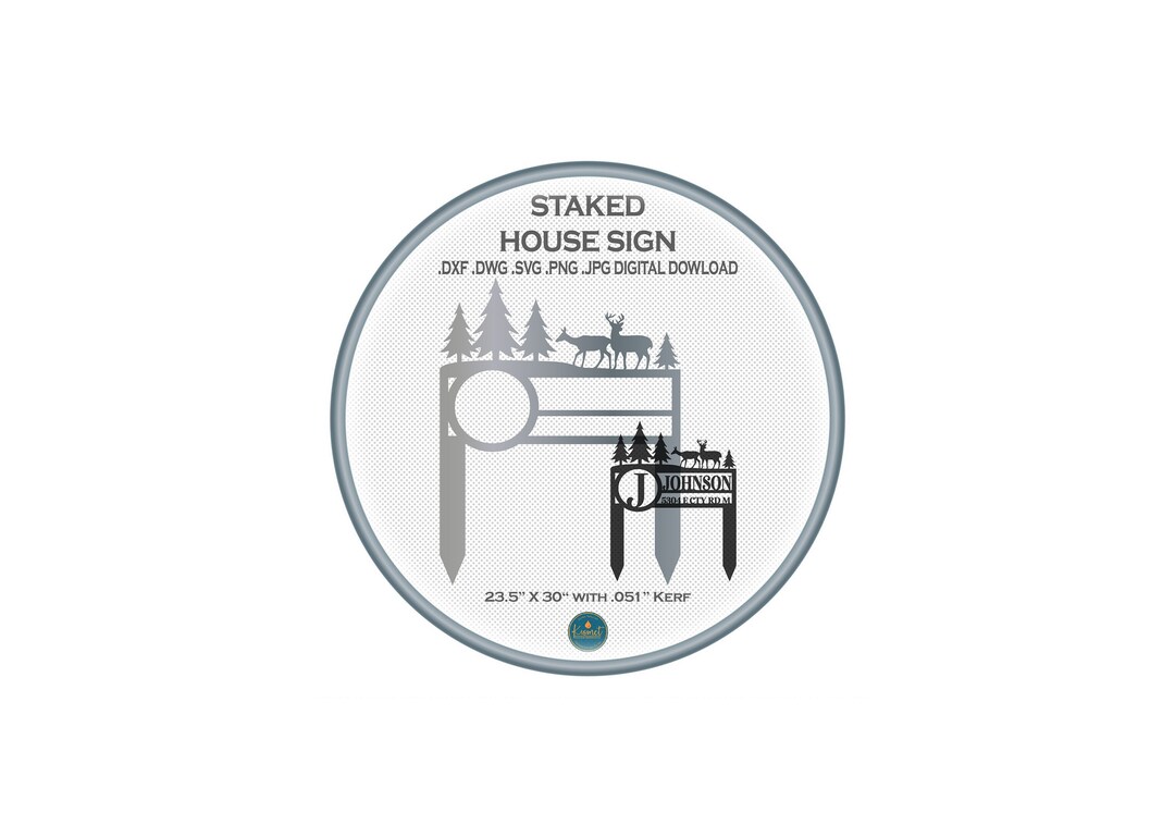 Staked Address Sign Plasma Dxf Files for Cnc Plasma Cutting, Staked ...