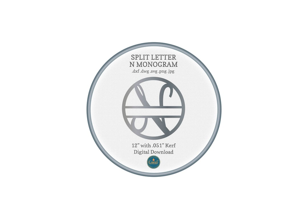 Split Letter Monogram Svg Files for Laser Cut Signs, Letter N Monogram ...
