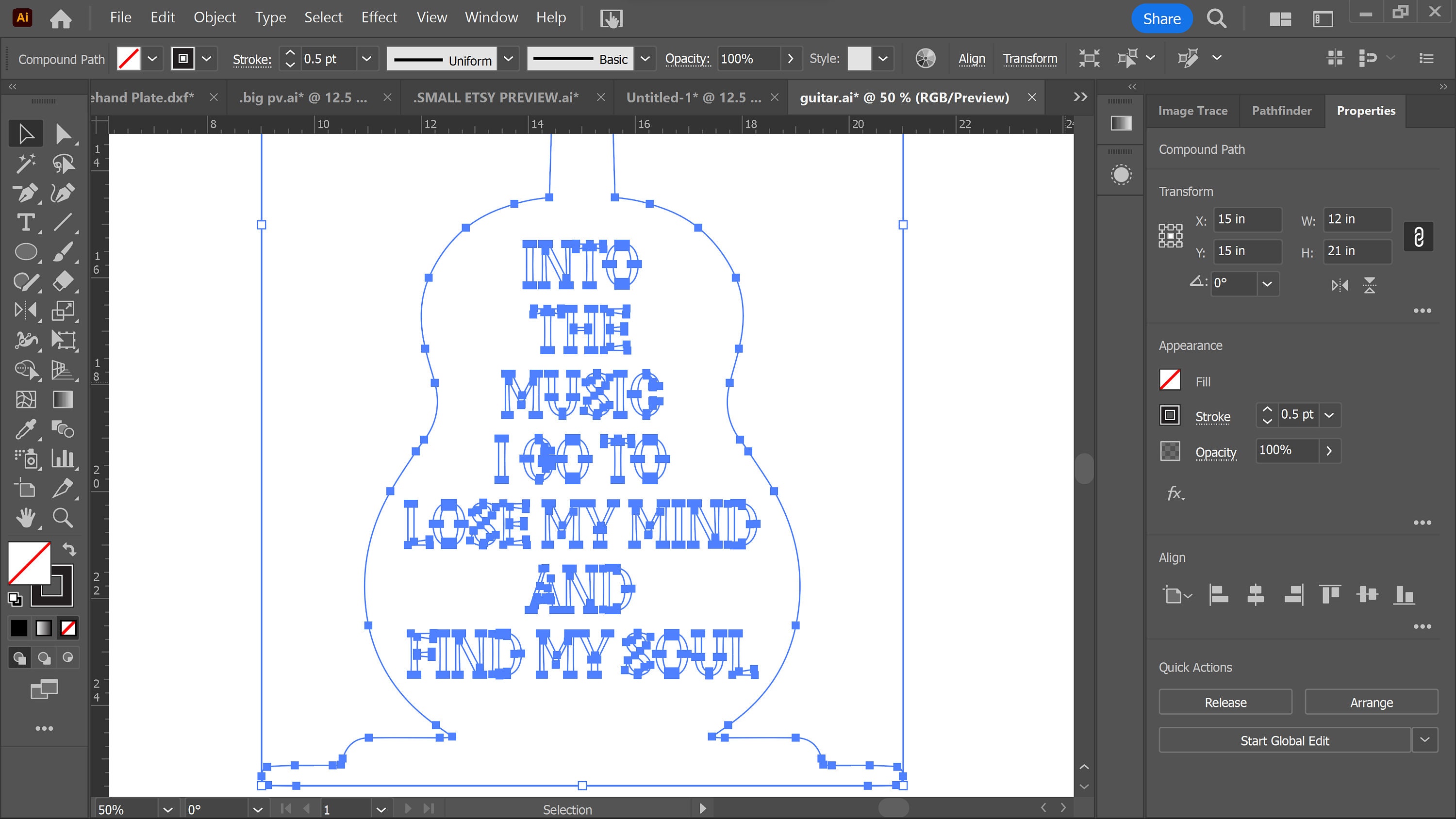 Guitar Dxf Plasma Cutting File for Cnc, Music Svg Laser Cut File for Guitar Wall Art, Into the ...