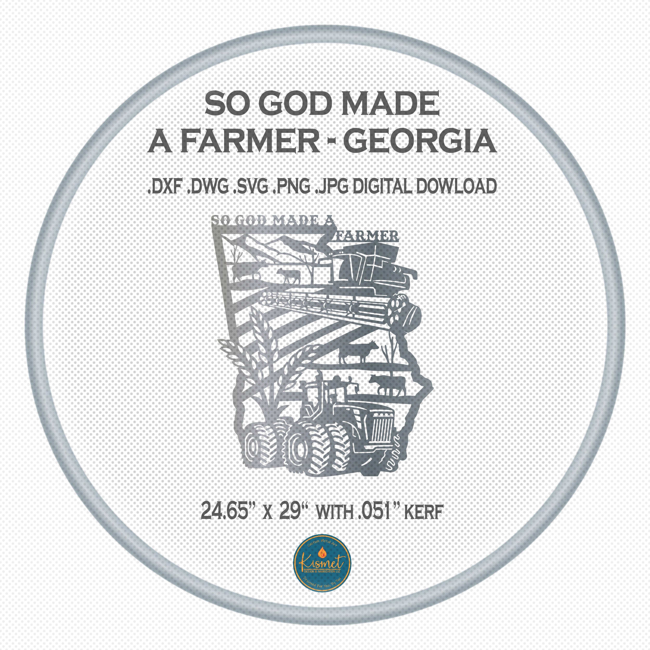 Georgia Sign Laser Cutting Files for Cnc, God Made a Farmer Sign Dxf ...