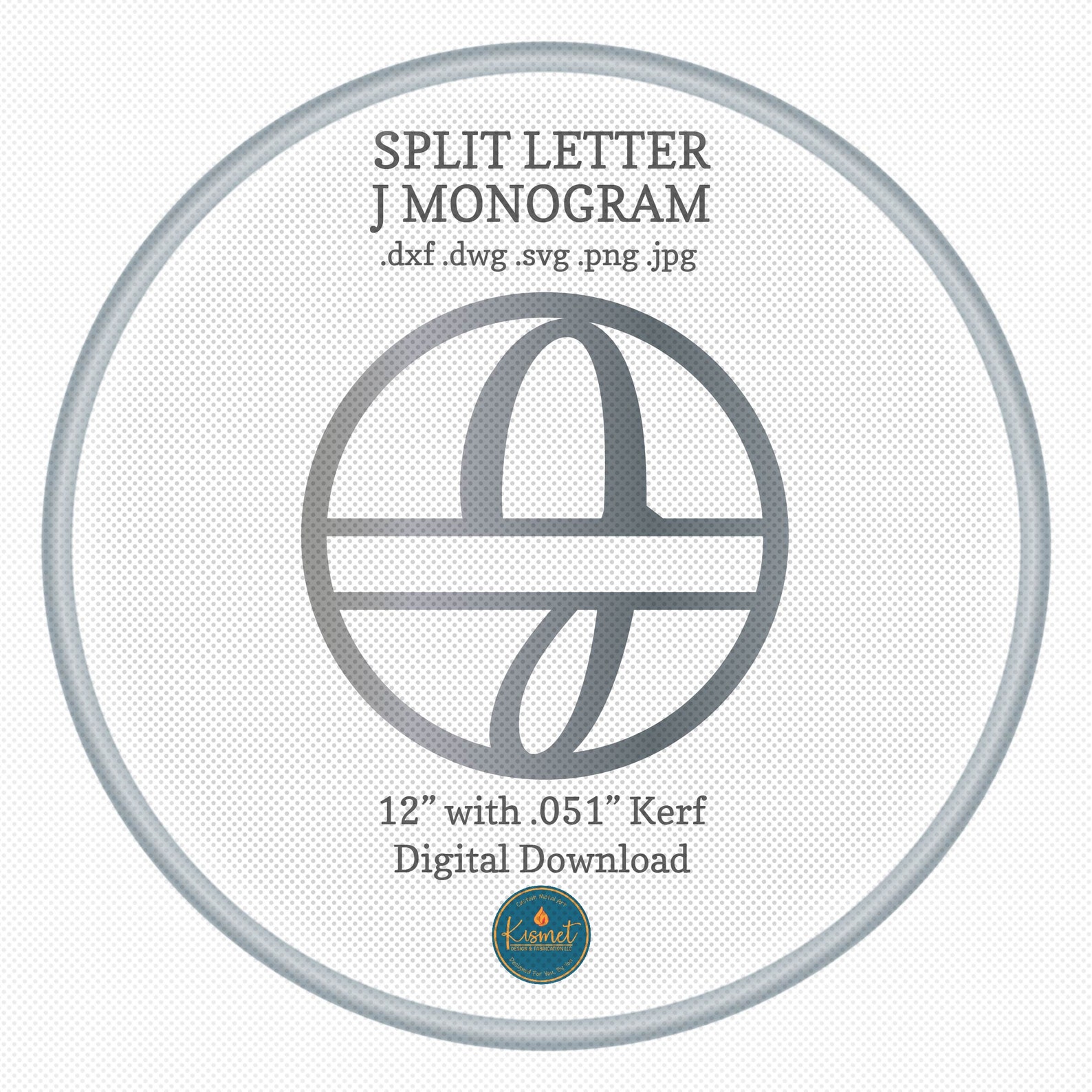 J Split Letter Monogram SVG, Laser Cut File, CNC Plasma DXF, Xtool ...