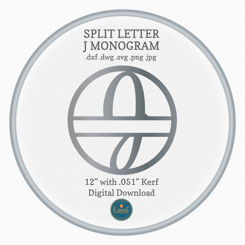 Split Letter Monogram Svg Files for Laser Cut Signs, Letter J Monogram ...