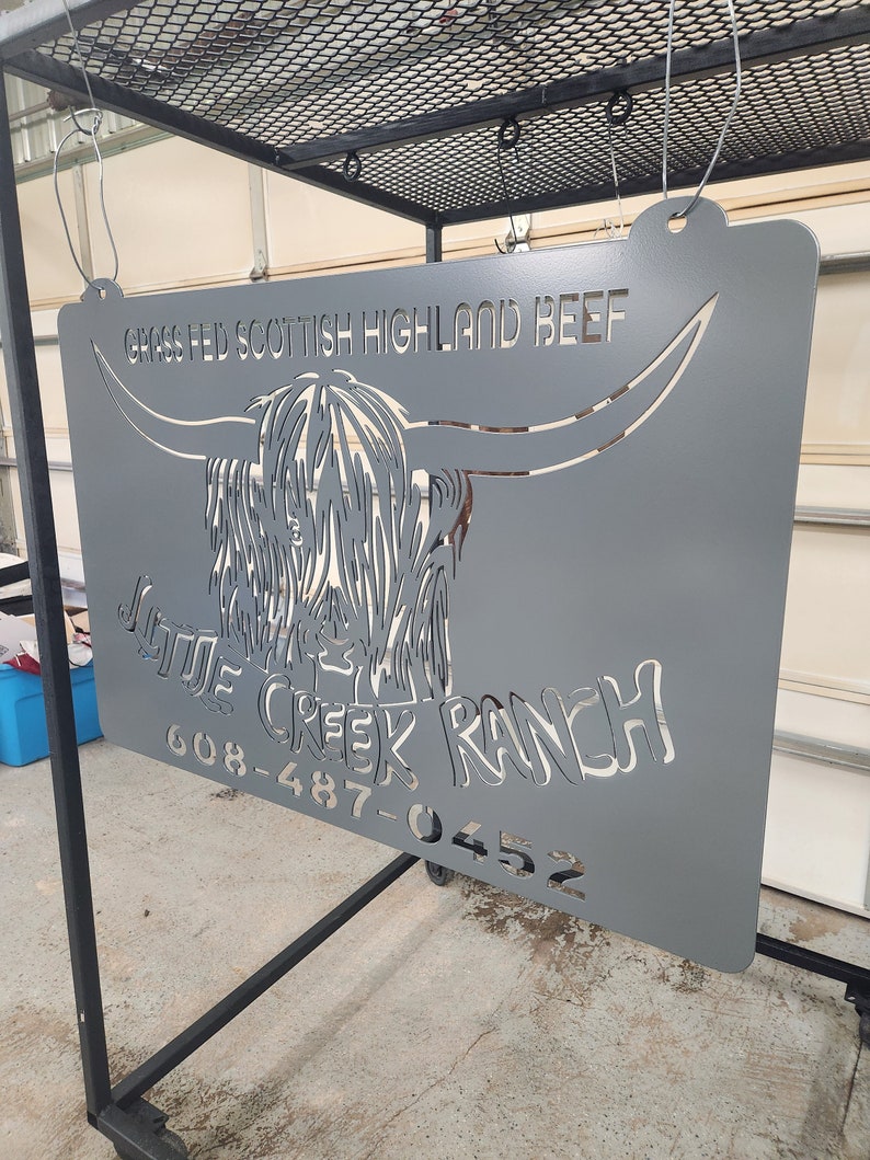 Highland Cow Dxf File for Cnc Plasma Cutting, Cow Farm Sign Svg File ...