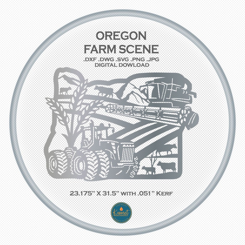 Oregon Sign Laser Cut Files for Cnc, Farm Scene Svg File for Plasma ...