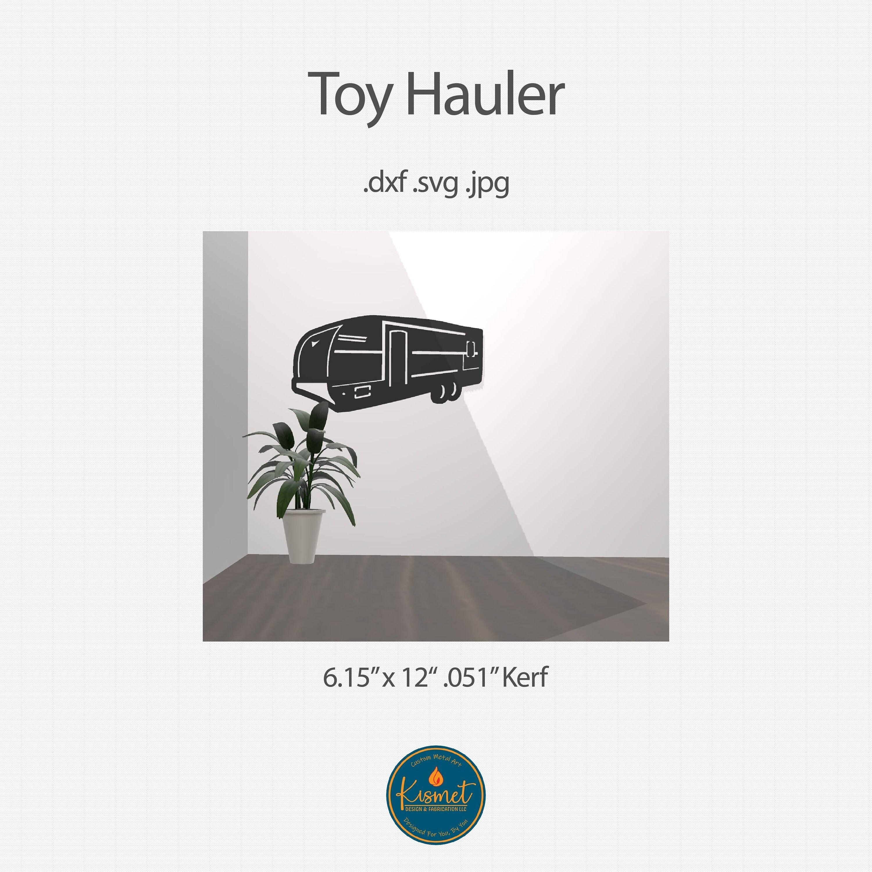 Camper Dxf File for Cnc Plasma Cutting, Toy Hauler Vector File for ...