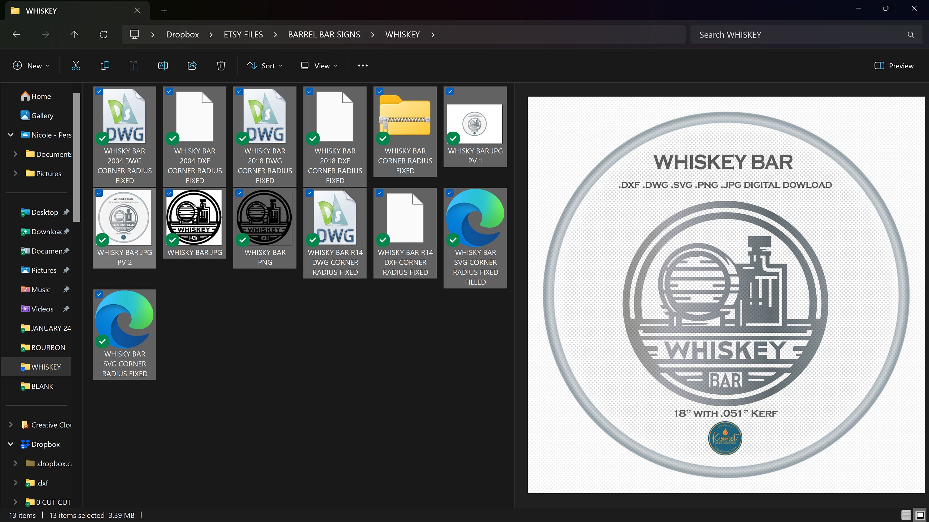 Whiskey Bar Sign Dxf File for Cnc, Personalized Bar Sign Svg File for ...