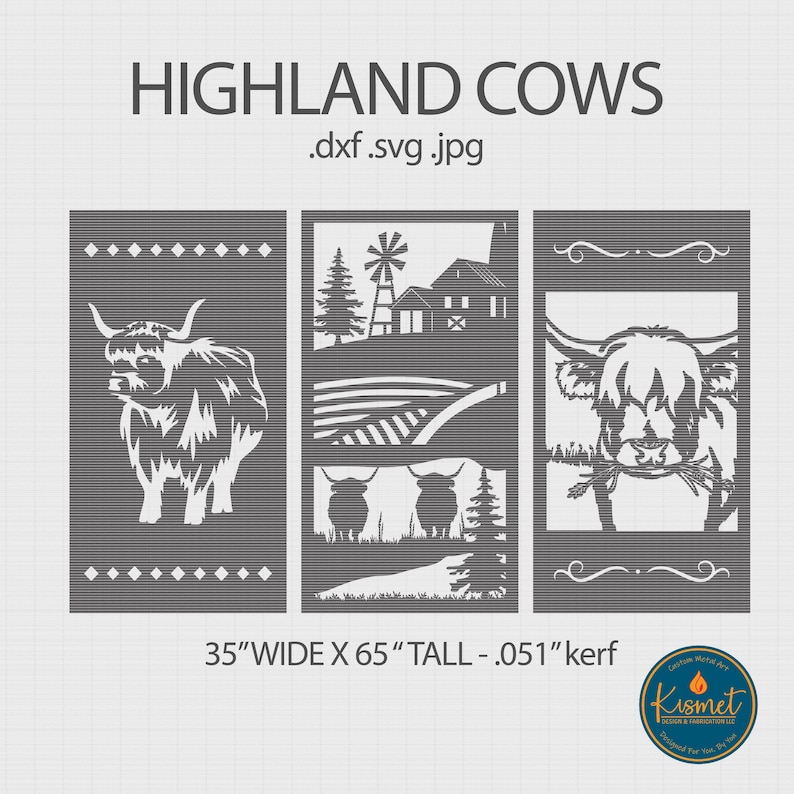 Highland Cow Dxf File for Plasma, Farm Png Laser Cut Files for Laser ...