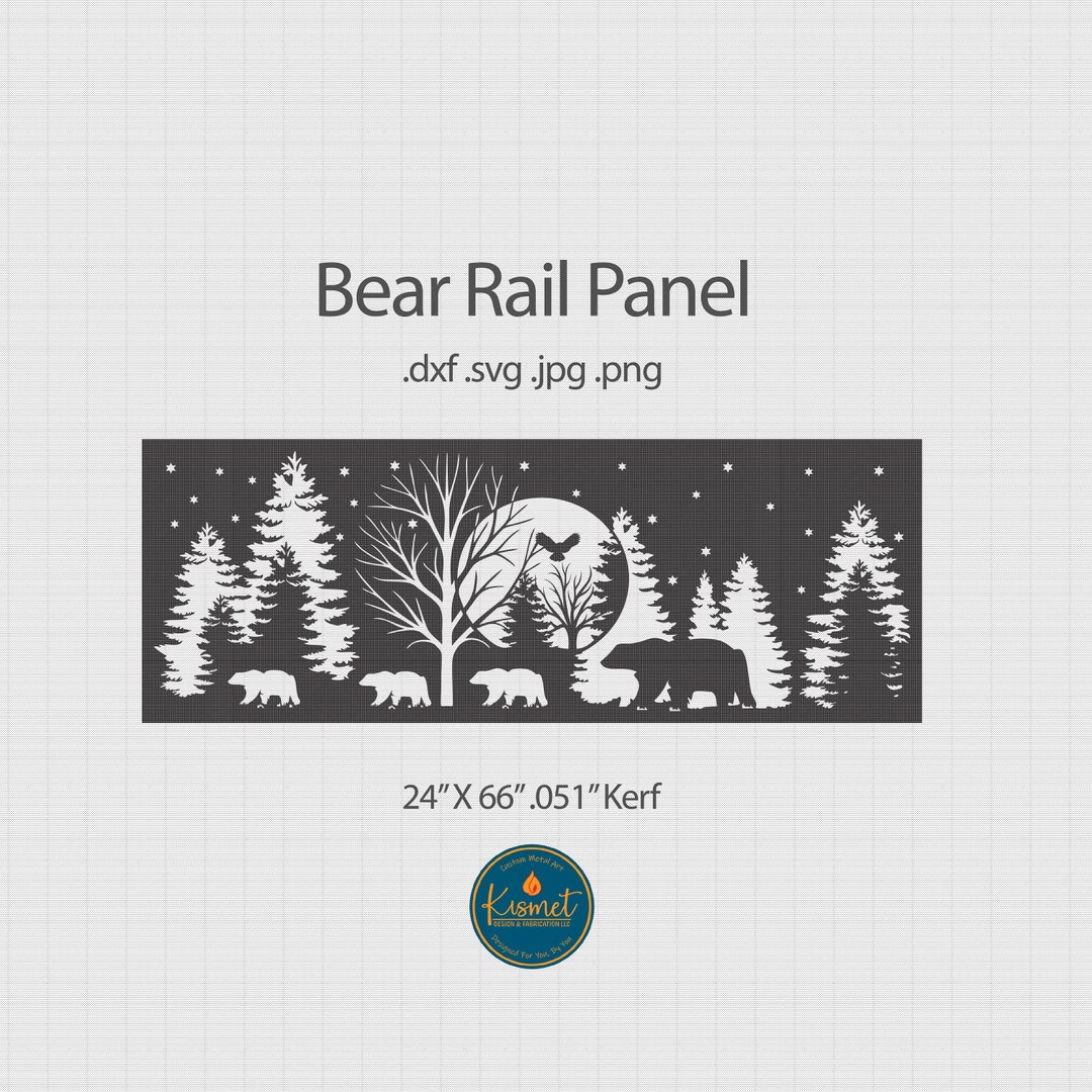 Bear Panel Dxf Files for Cnc Plasma Cutting, Nature Scene Svg Files for ...