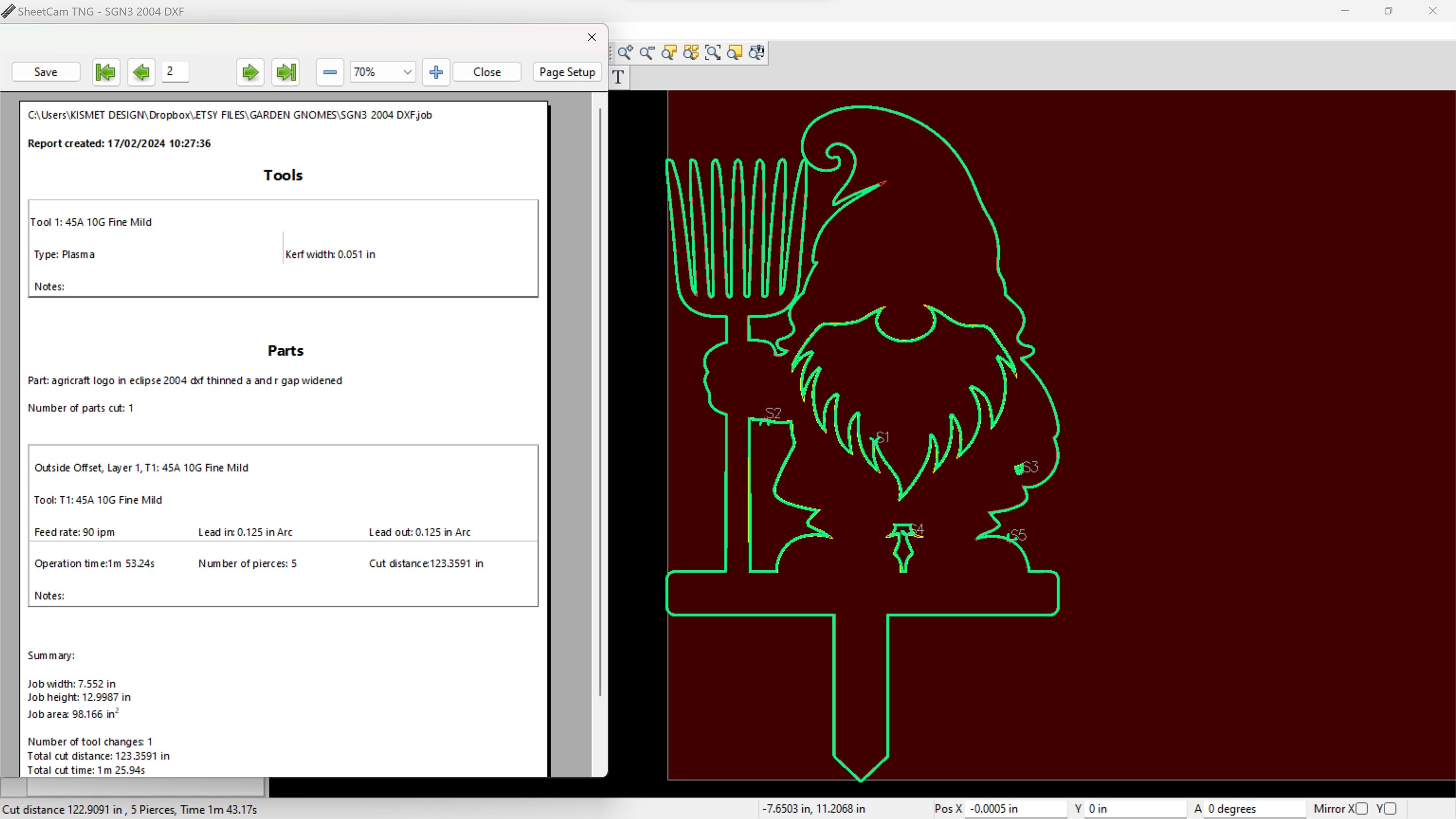 Garden Art Cut File for Cnc Plasma Cutter, Gnome Dxf File for Plasma ...