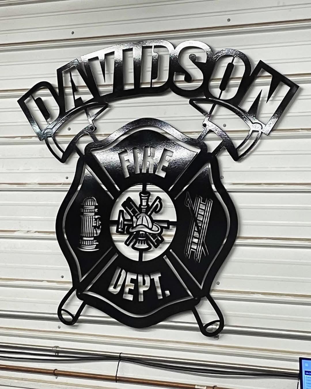 Fire Department Sign SVG DXF: CNC Plasma, Laser Cut Files (digital ...