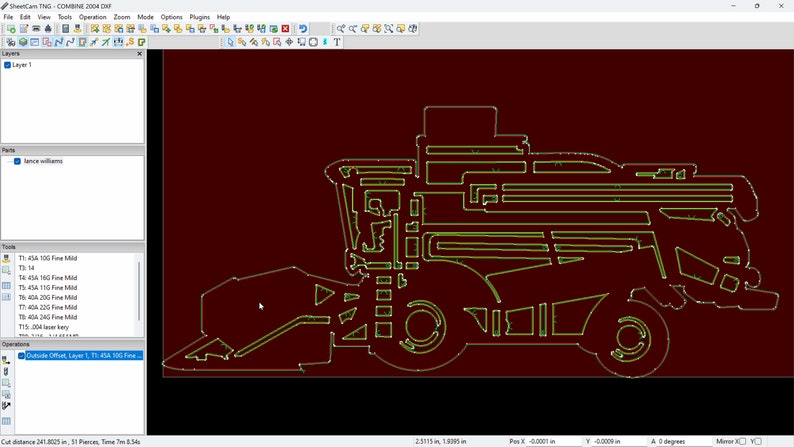 Combine Dxf for Cnc Plasma Cutting, Farm Tractor Cut File for Laser ...