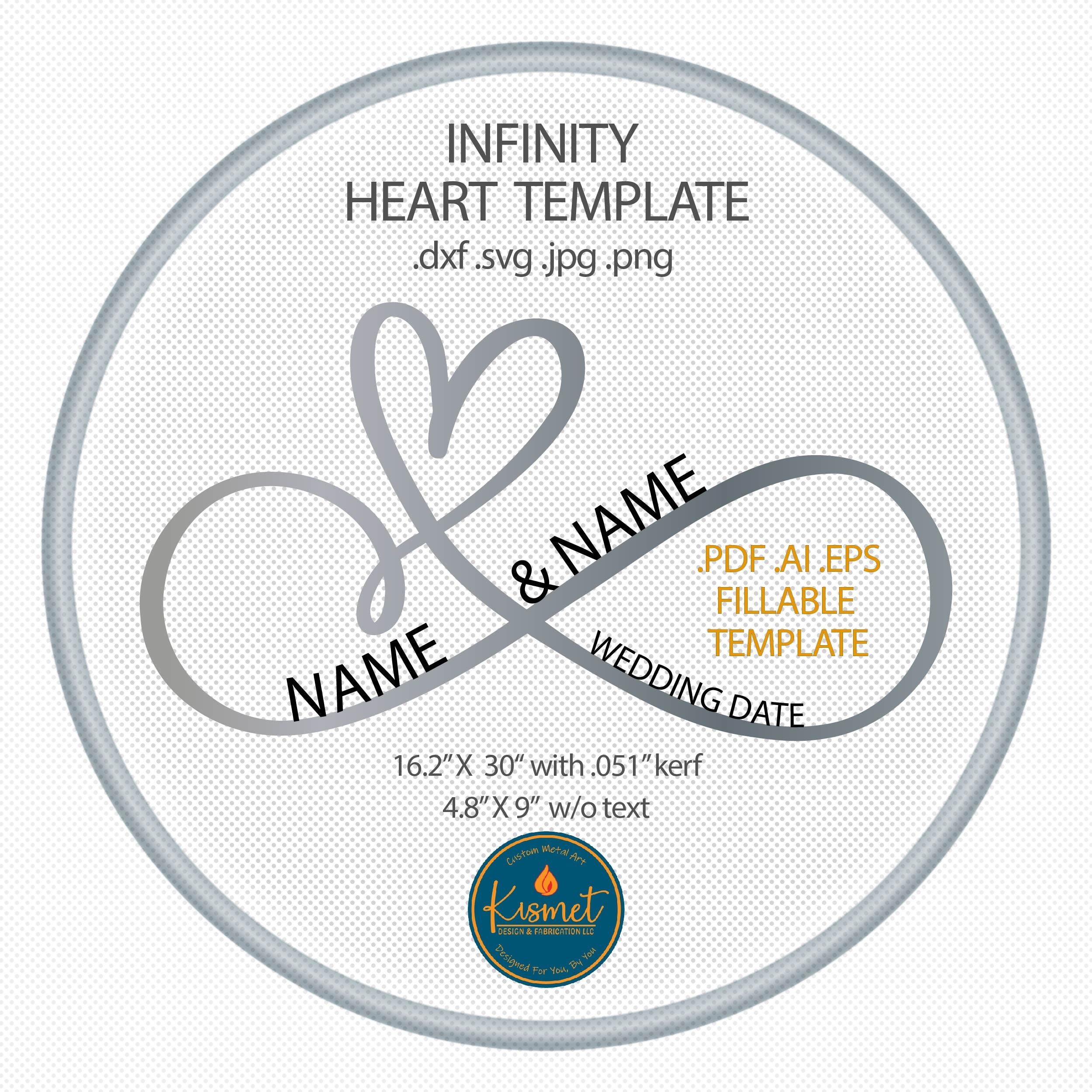 Infinity Symbol With Heart Dxf Files for Plasma Cutters, Monogram Svg ...