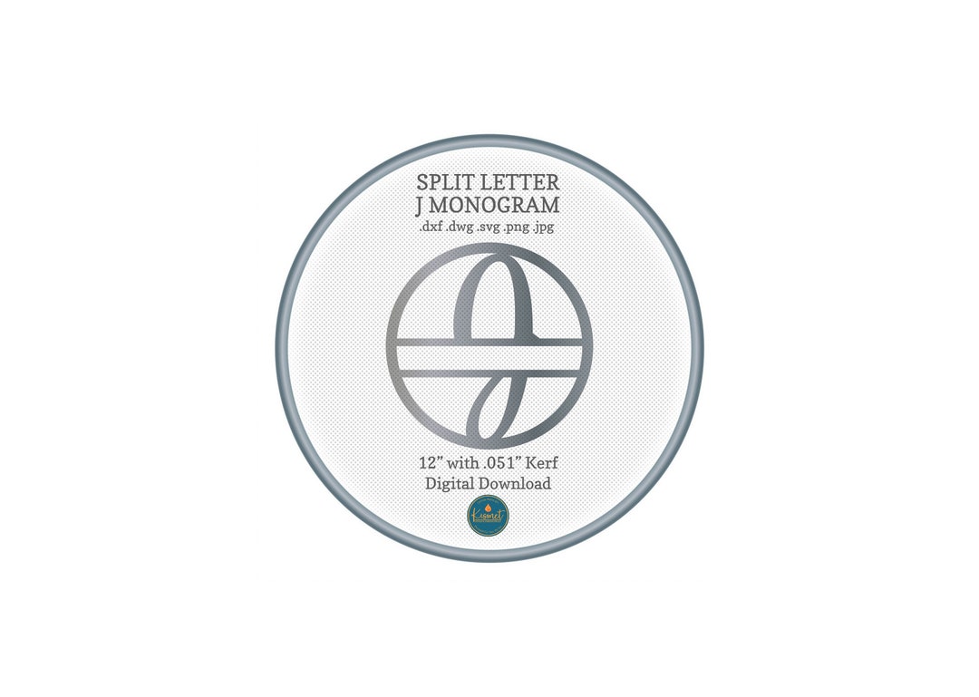 J Split Letter Monogram SVG, Laser Cut File, CNC Plasma DXF, Xtool ...
