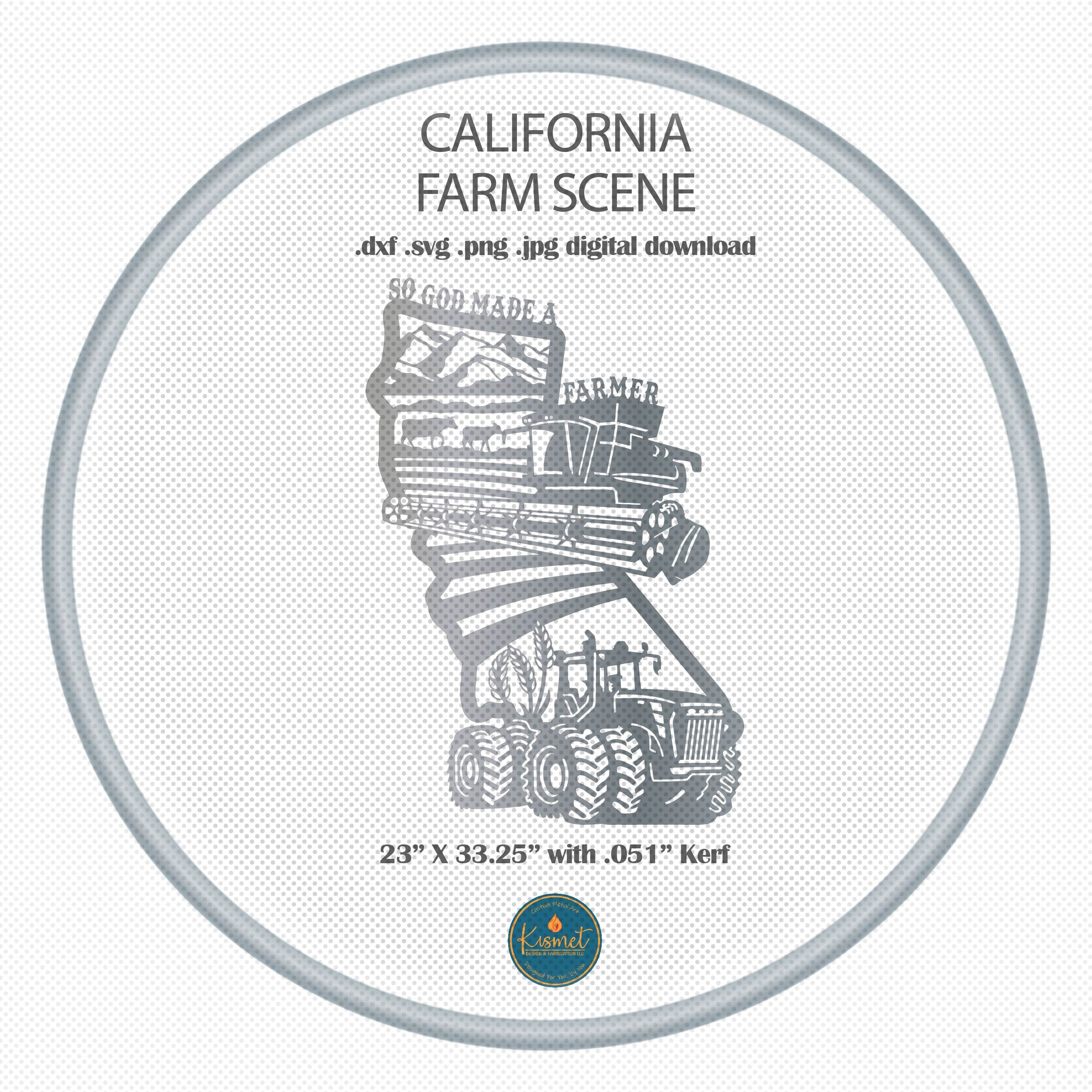 California Farm Sign DXF SVG File, Laser Cut Files, CNC Plasma, Xtool ...