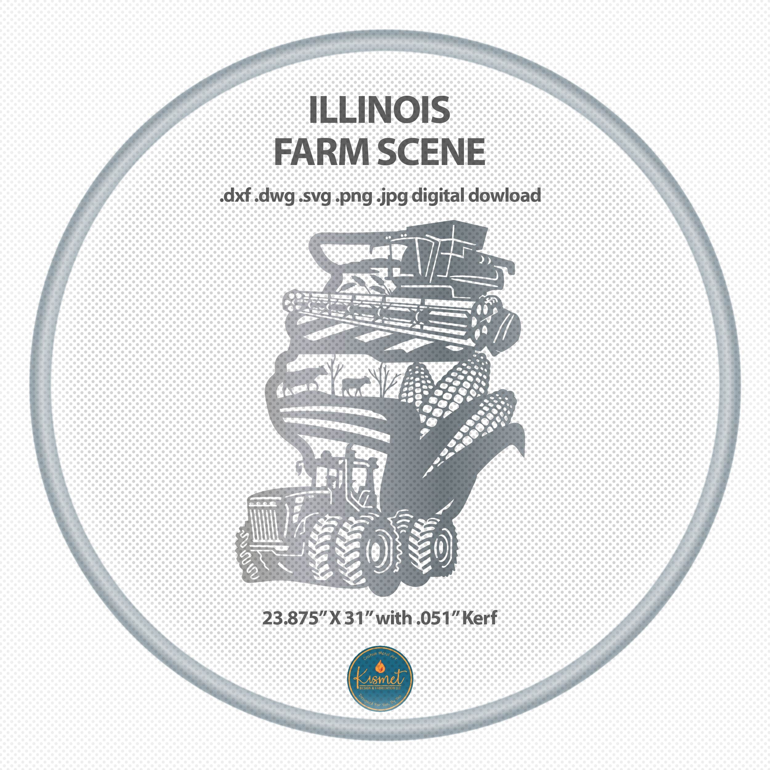 Illinois Sign Dxf Files for Cnc Plasma Cut Metal Sign Farm - Etsy