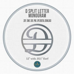 Split Letter Monogram Svg Files for Laser Cut Signs, Letter D Monogram ...