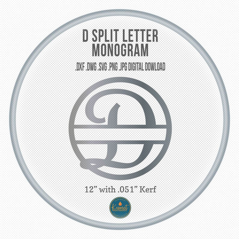 Split Letter Monogram Svg Files for Laser Cut Signs, Letter D Monogram ...