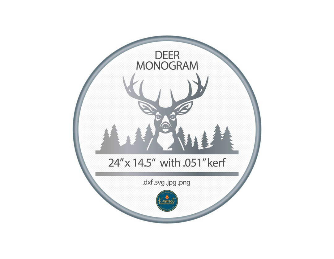 Personalized Deer DXF File for CNC Plasma, Hunting DXF Cut Files for ...