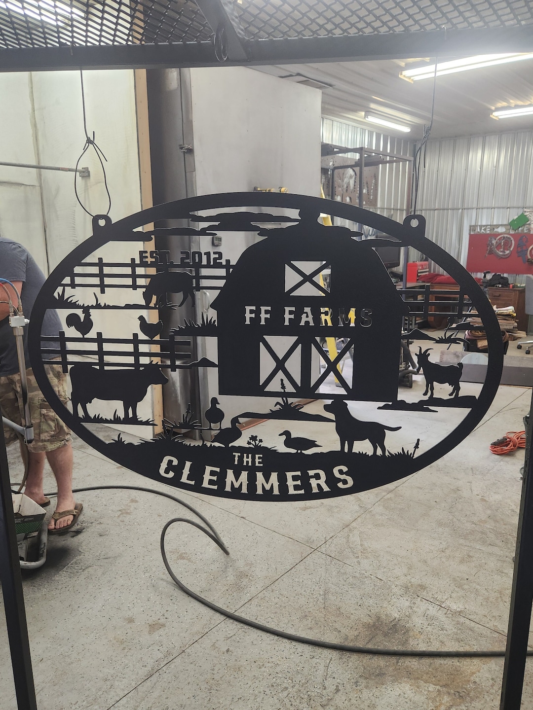 Farm Sign Dxf File for Cnc Plasma, Barn Scene Svg File for Laser ...