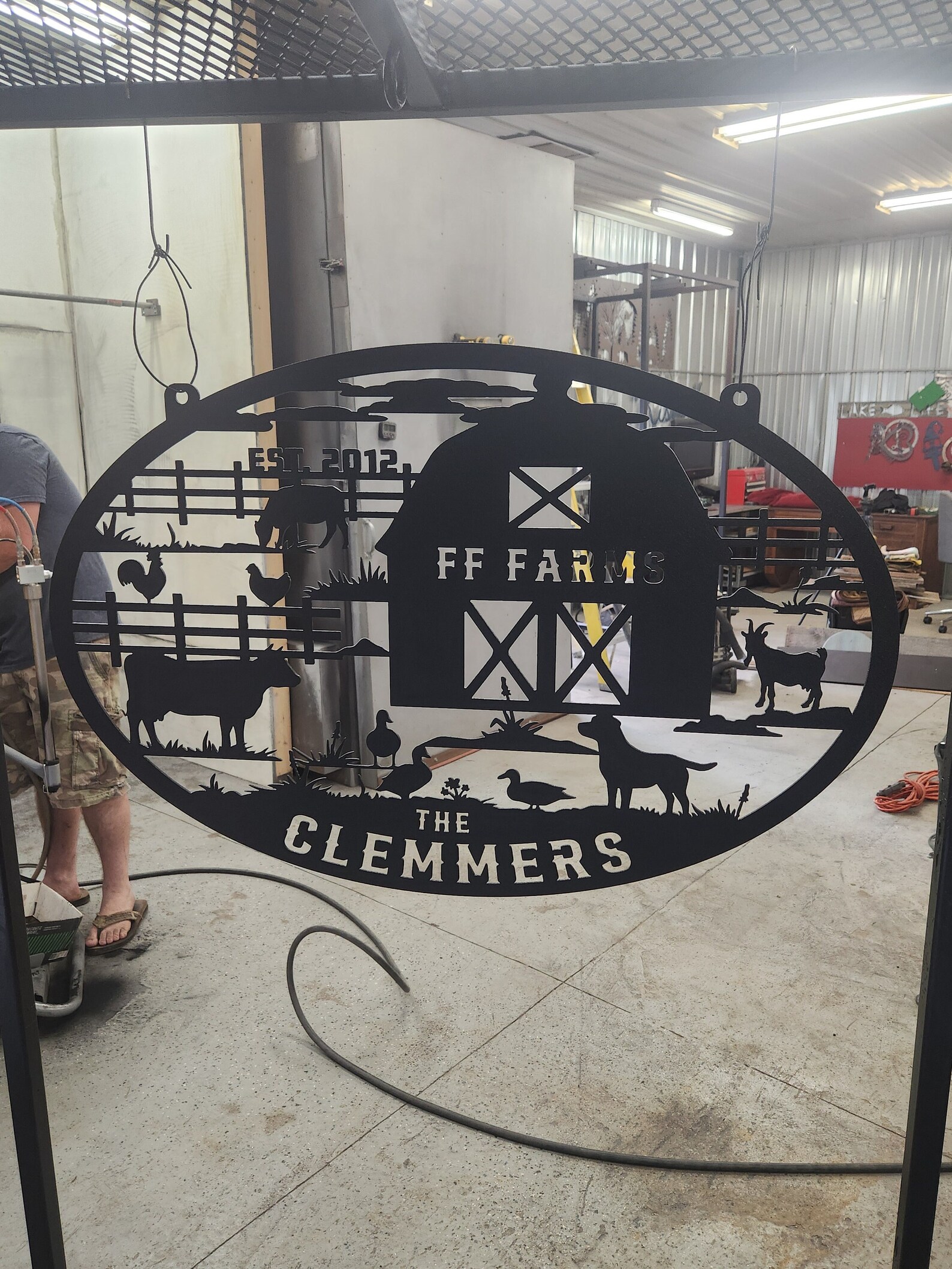 Farm Sign Dxf File for Cnc Plasma, Barn Scene Svg File for Laser ...