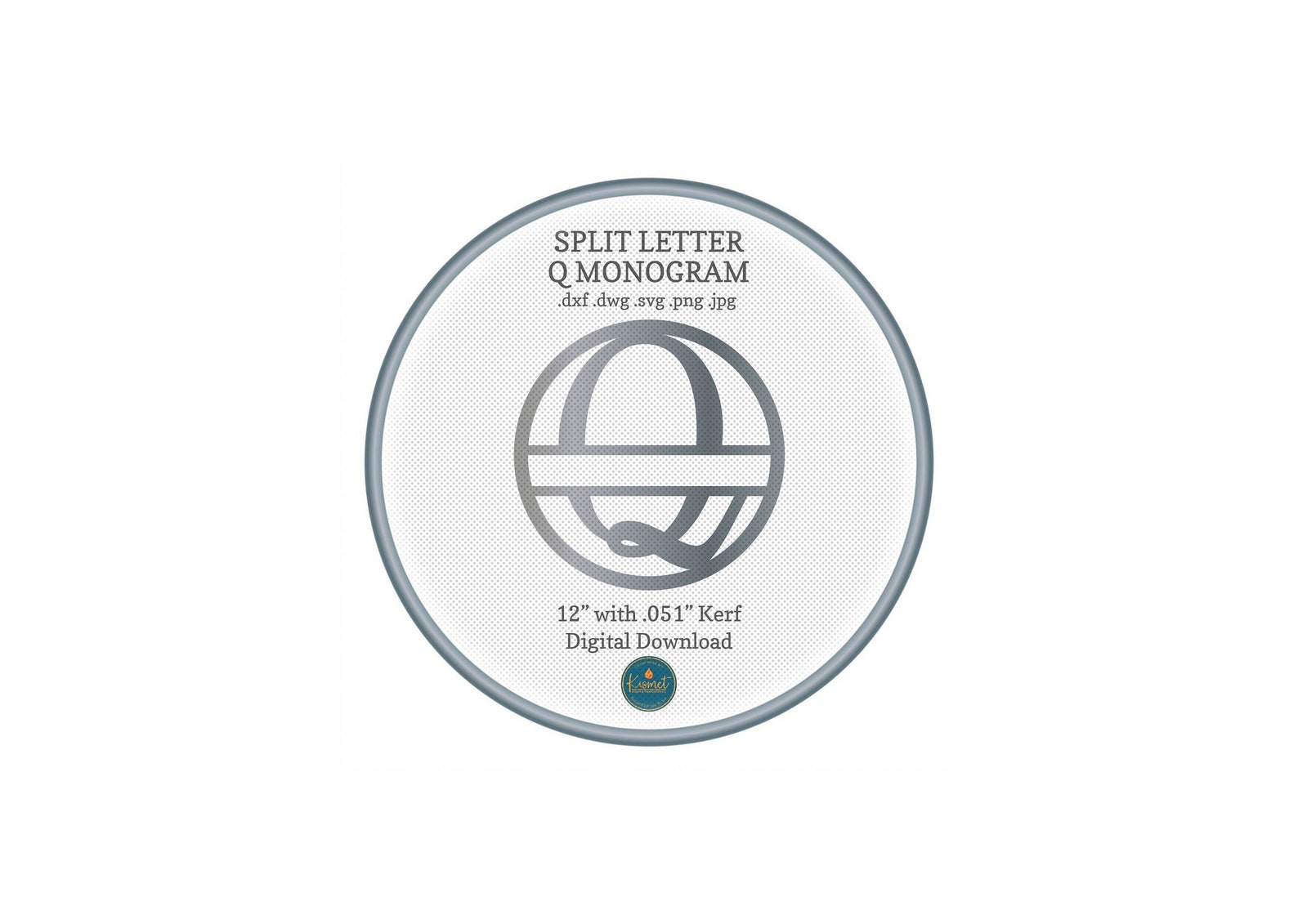 Q Split Letter Monogram SVG, Laser Cut File, CNC Plasma DXF, Xtool ...