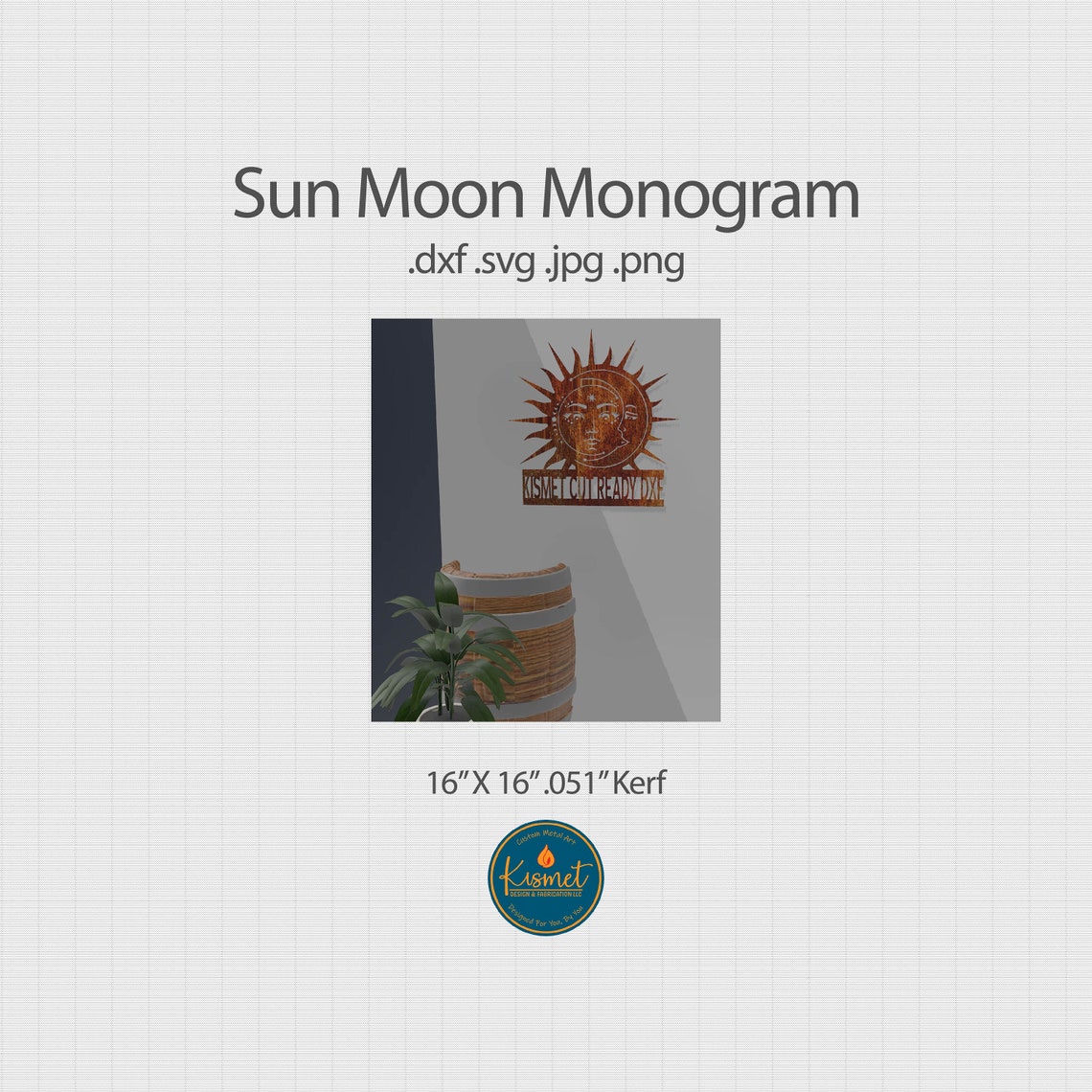 Monogram Dxf File for Cnc Plasma, Sun and Moon Svg Files for Laser ...