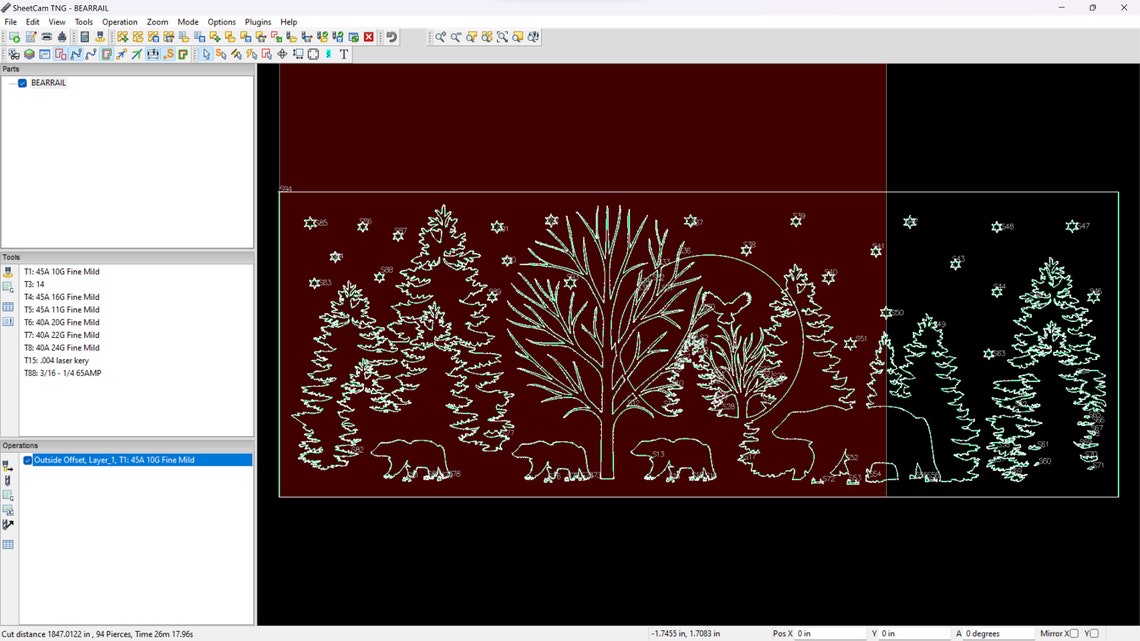 Bear Panel Dxf Files for Cnc Plasma Cutting, Nature Scene Svg Files for ...