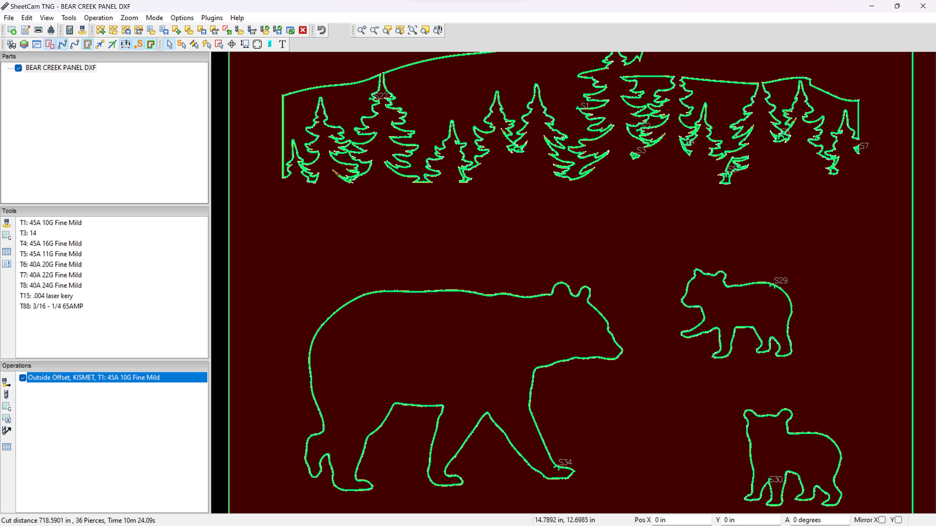 Bear DXF File for Plasma Cutting Kismet Cut Ready DXF Bear Scene SVG ...