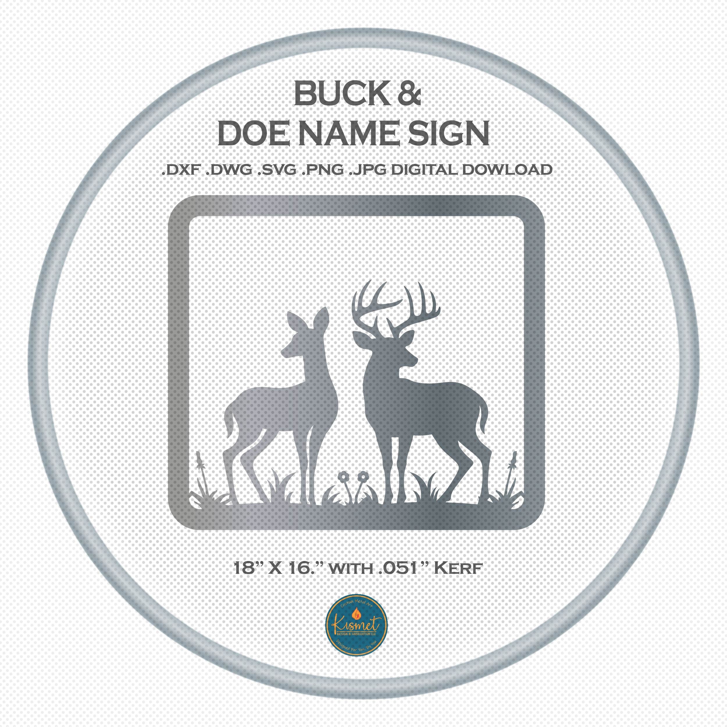 Deer Wall Art Cut File for Cnc Plasma, Rectangle Deer Sign Svg File for ...