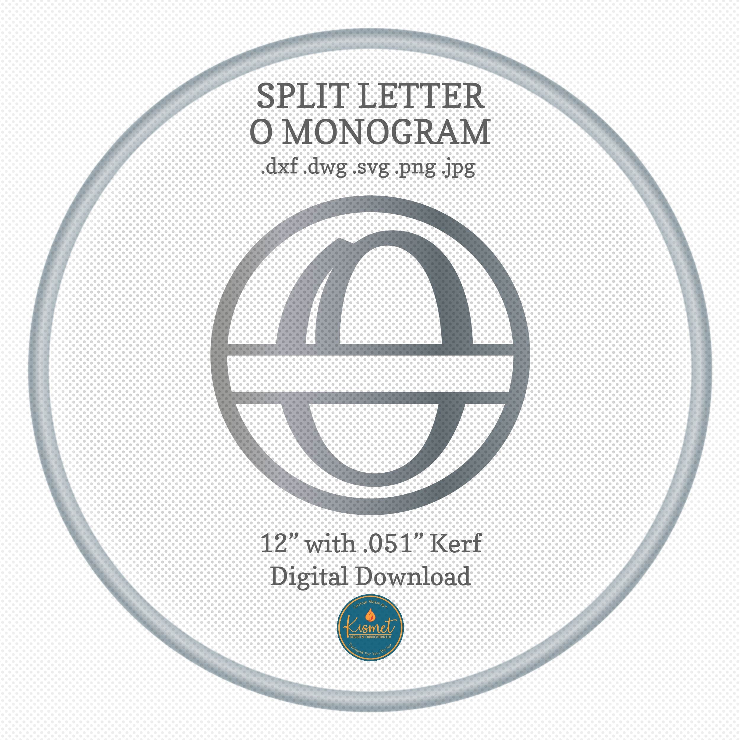 Split Letter Monogram Svg Files for Laser Cut Signs, Letter O Monogram ...
