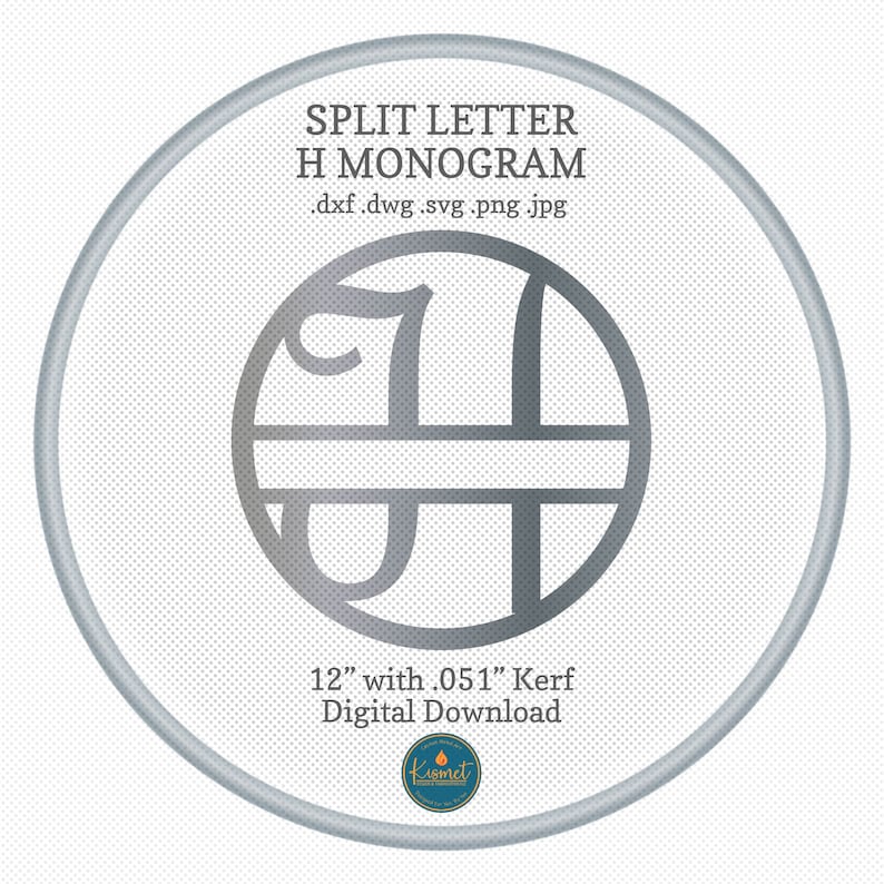 Split Letter Monogram Svg Files for Laser Cut Signs, Letter H Monogram ...