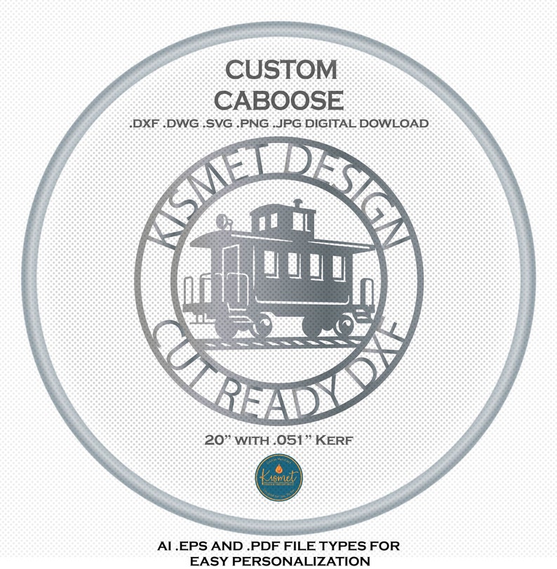 Custom Train Sign Dxf File for Cnc Plasma Cutting, Caboose Train Svg ...
