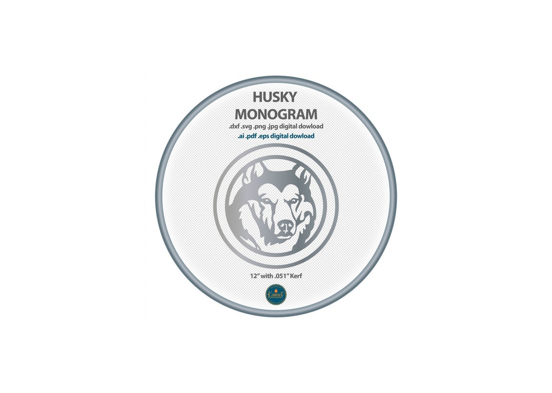 Monogram Husky Sign Svg Files for Laser Cutting, Personalized Pet Dxf ...