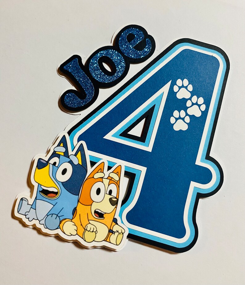 Bluey Cake Topper Kids Childrens Personalized - Etsy