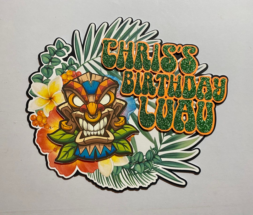 Luau Tiki Tropical Hawaiian Cake Topper - Etsy