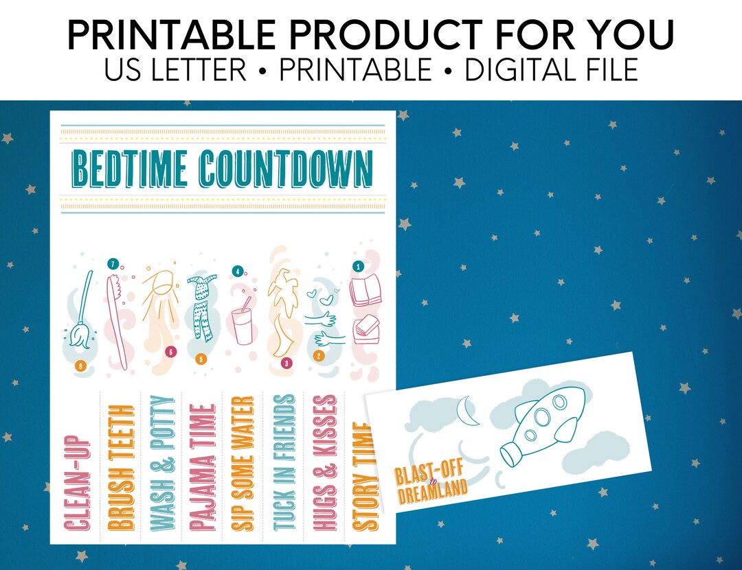 Printable Bedtime Routine Chart - Etsy