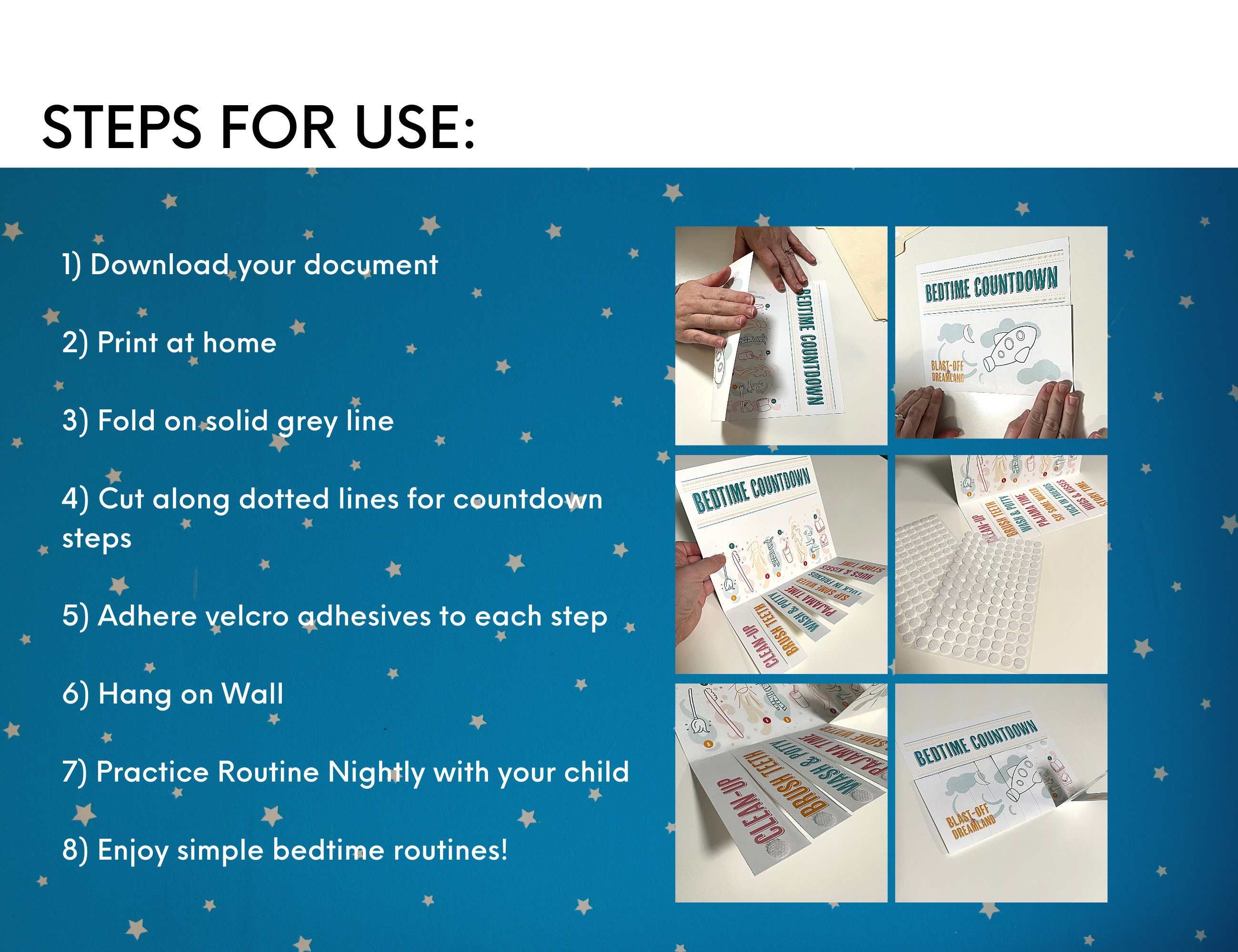 Printable Bedtime Routine Chart - Etsy