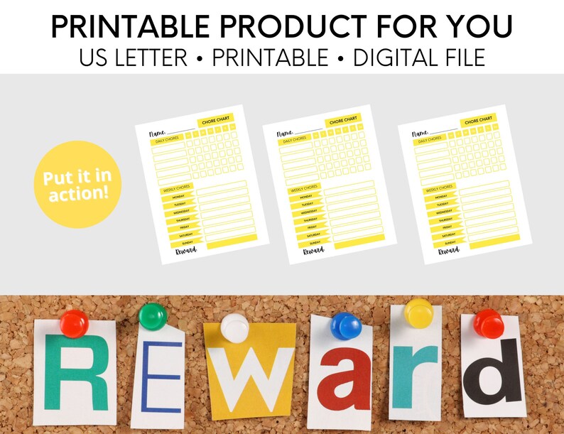 Printable Daily & Weekly Chore Checklist for Rewards - Etsy