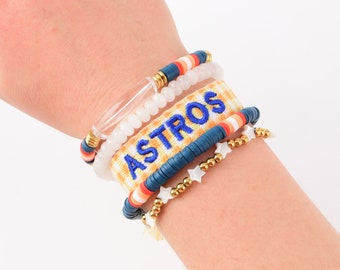 Houston Astros Bead Bracelet - Etsy