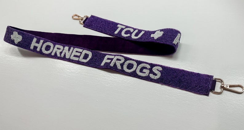 Texas Christian University Beaded Purse Strap / TCU Horned Frogs / CLC ...