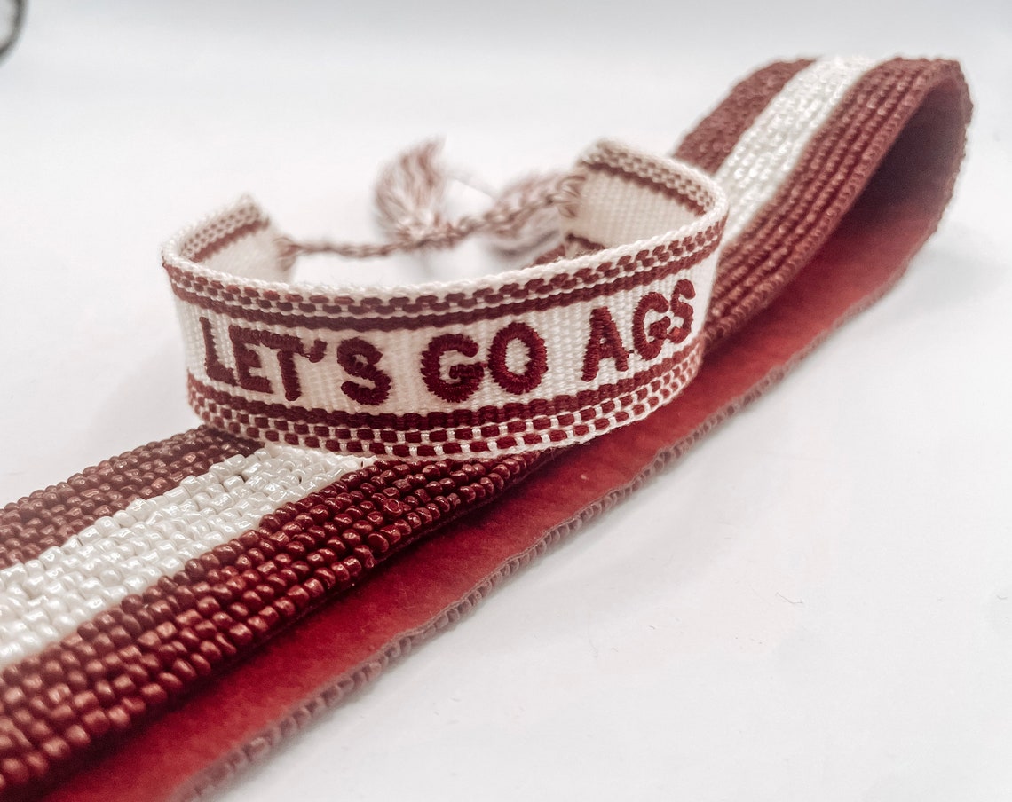 Texas A&M LETS GO AGS Woven Bracelet - Etsy