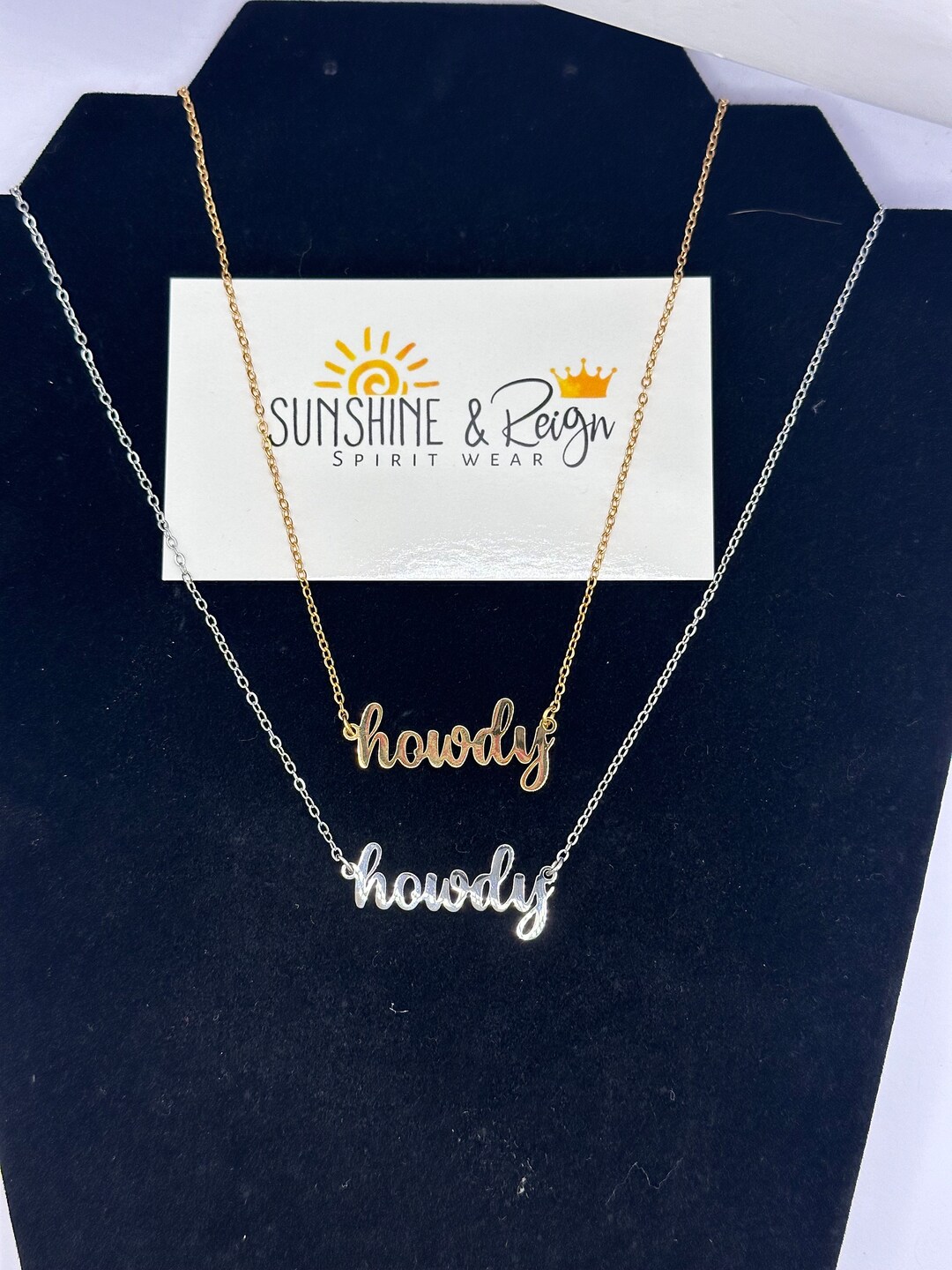 Texas A&M HOWDY Gold or Silver Stainless Steel Script Necklace / CLC ...