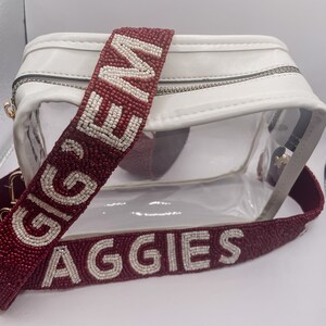 Texas A&M GIG ‘EM AGGIES Maroon Beaded Purse Strap / Clc Licensed - Etsy