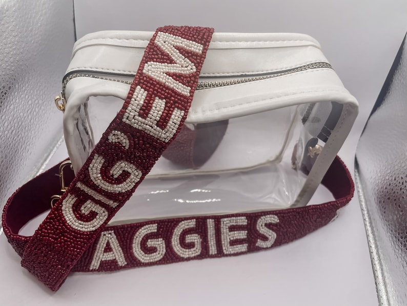 Texas A&M GIG ‘EM AGGIES Maroon Beaded Purse Strap / Clc Licensed - Etsy